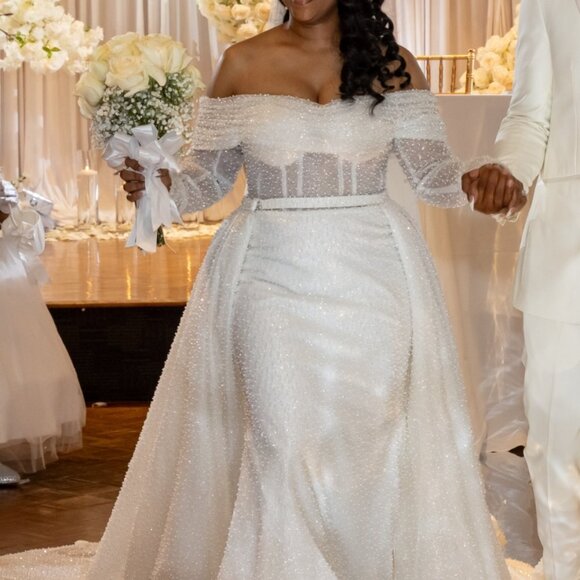 Sima Couture | Dresses | Timeless Elegant Pearl Beaded Wedding Gown ...